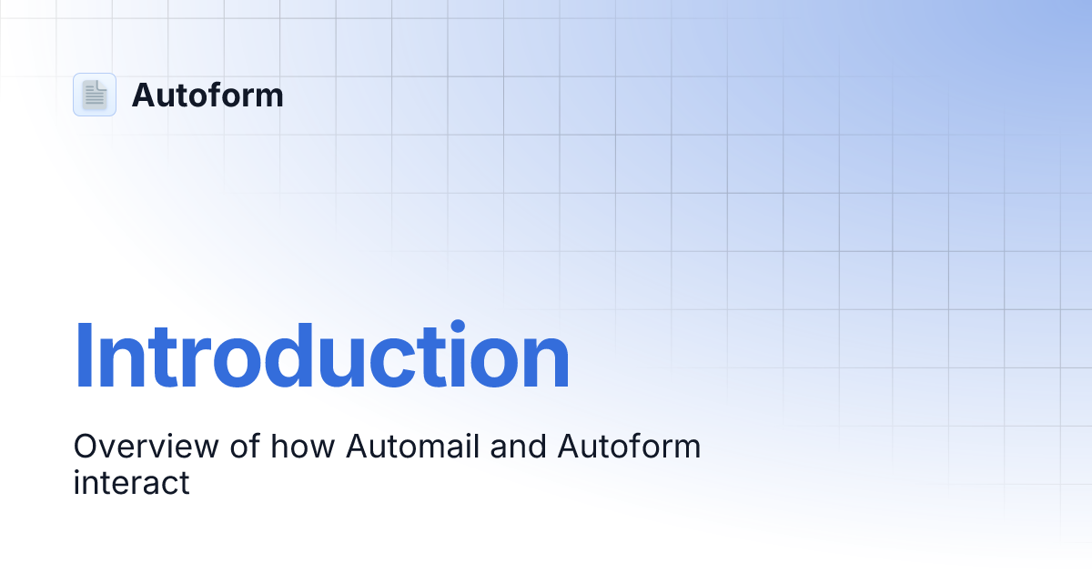Introduction | Autoform